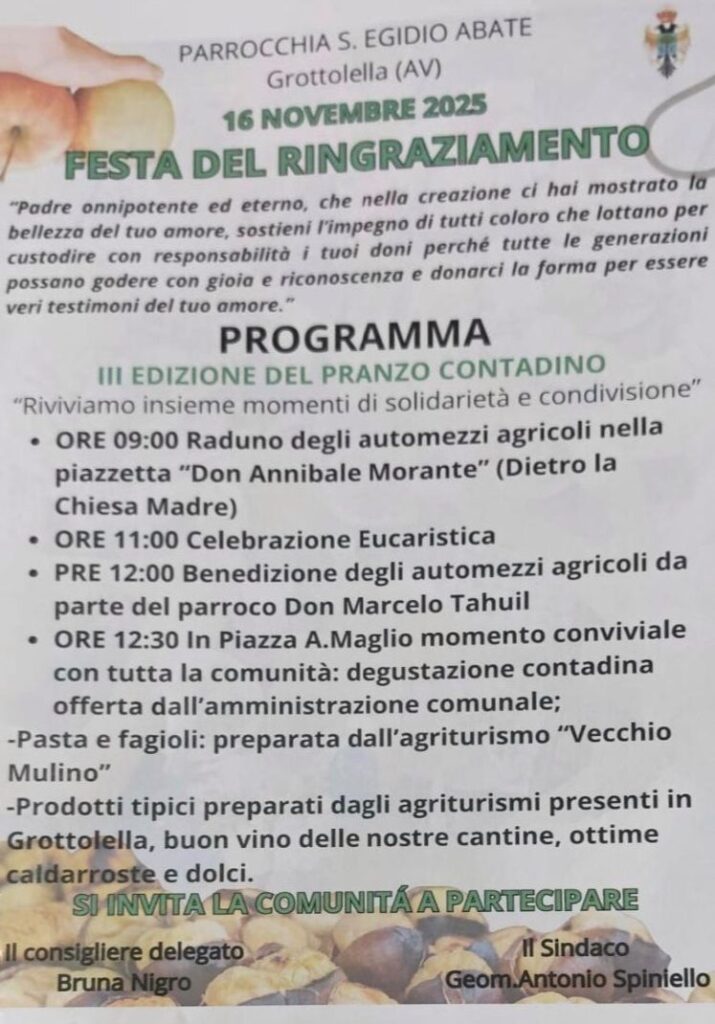 A Grottolella la terza edizione della Festa del Ringraziamento ...